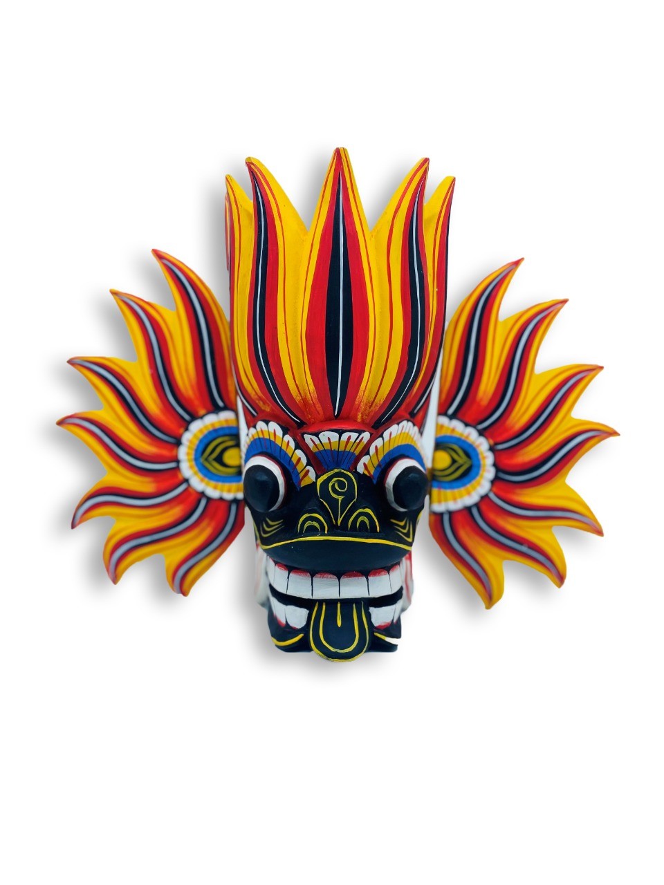 Traditional Handmade Sri Lankan Wooden Mask / Gini Raksha Mask 10 ...