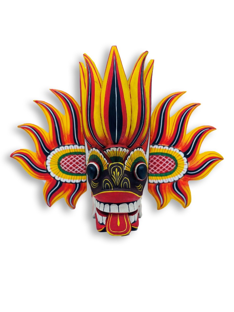 Traditional Handmade Sri Lankan Wooden Mask / Gini Raksha Mask 10 ...