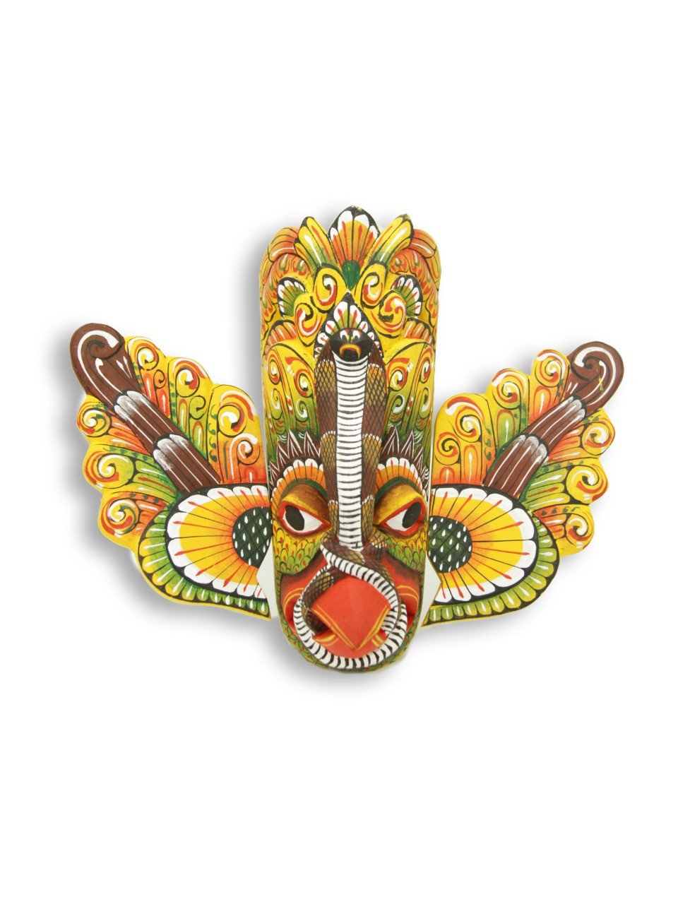 Traditional Handmade Sri Lankan Wooden Mask / Gurulu Raksha Mask 10 ...