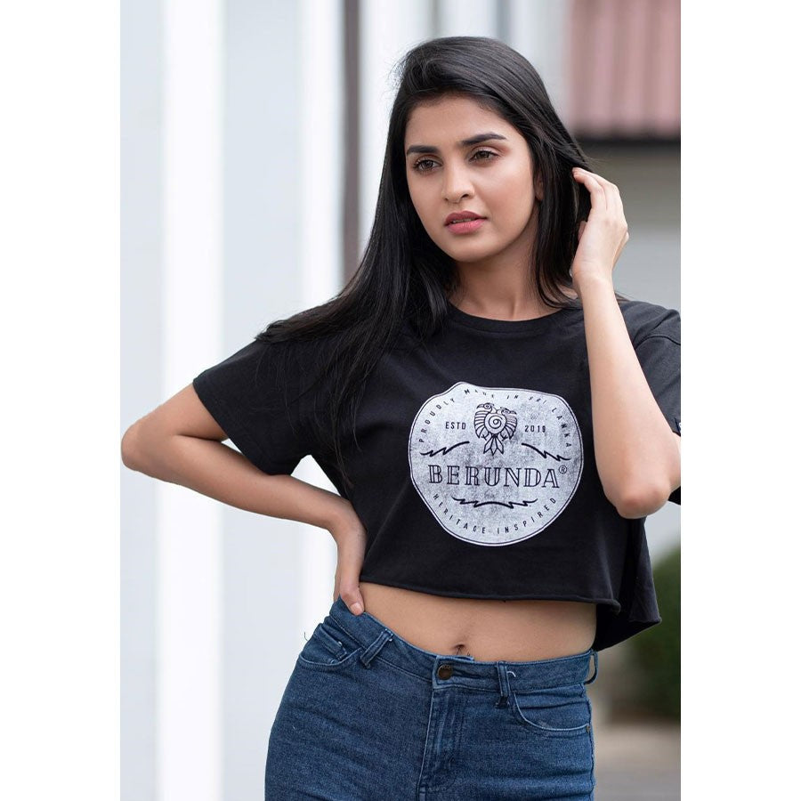 BERUNDA Cropped T-shirt - Black – Pettah Street - UK